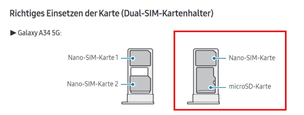 Samsung Galaxy A34: kann man den Speicher erweitern? | Appdated
